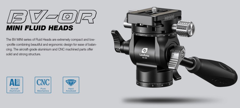 Leofoto - fluidní video hlava BV-0R (black) :: dalekohledy-mikroskopy.cz